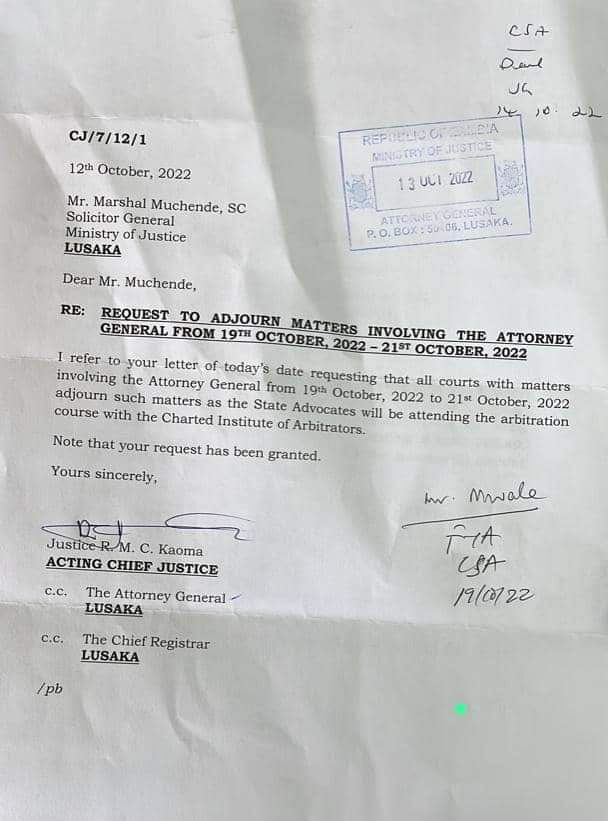 Adjournment Letter Format