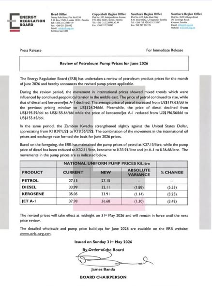 FUEL PRICES REDUCED FOR JUNE 2026 - Diamond Media